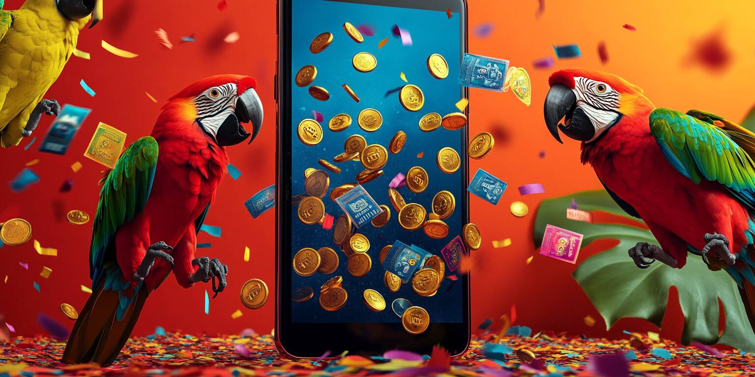 Gift boxes, coins, and bonus notifications flying out of Congo-Bet ...